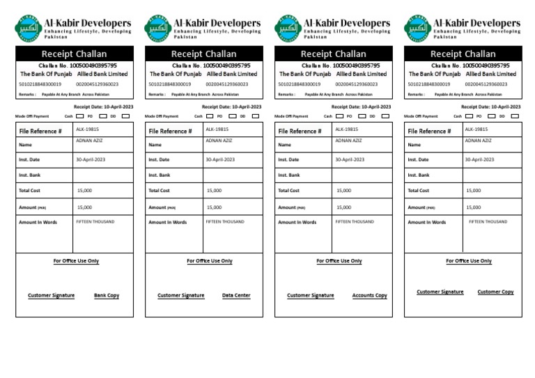 Receipt Challan Receipt Challan Receipt Challan Receipt Challan | PDF ...