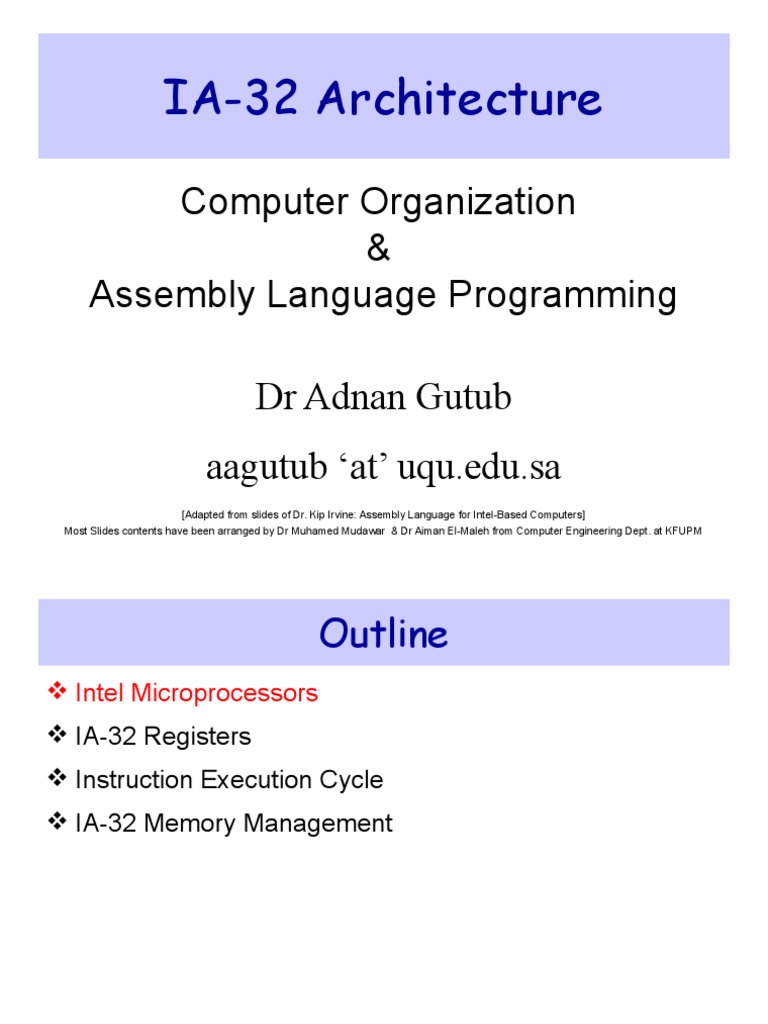 03 IA32Architecture | PDF | 64 Bit Computing | Assembly Language