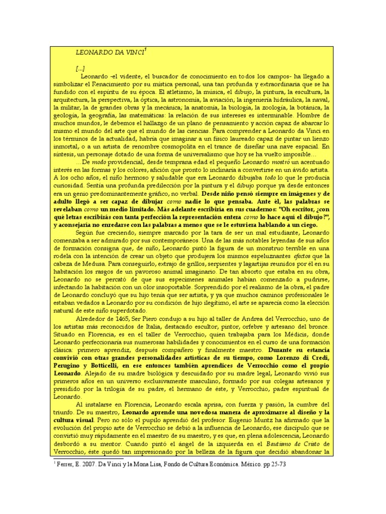 Leonardo da Vinci: Genio del Renacimiento | PDF | Leonardo Da Vinci | Pinturas