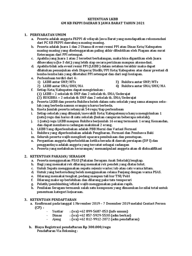 Ketentuan LKBB GM | PDF | Olahraga & Rekreasi