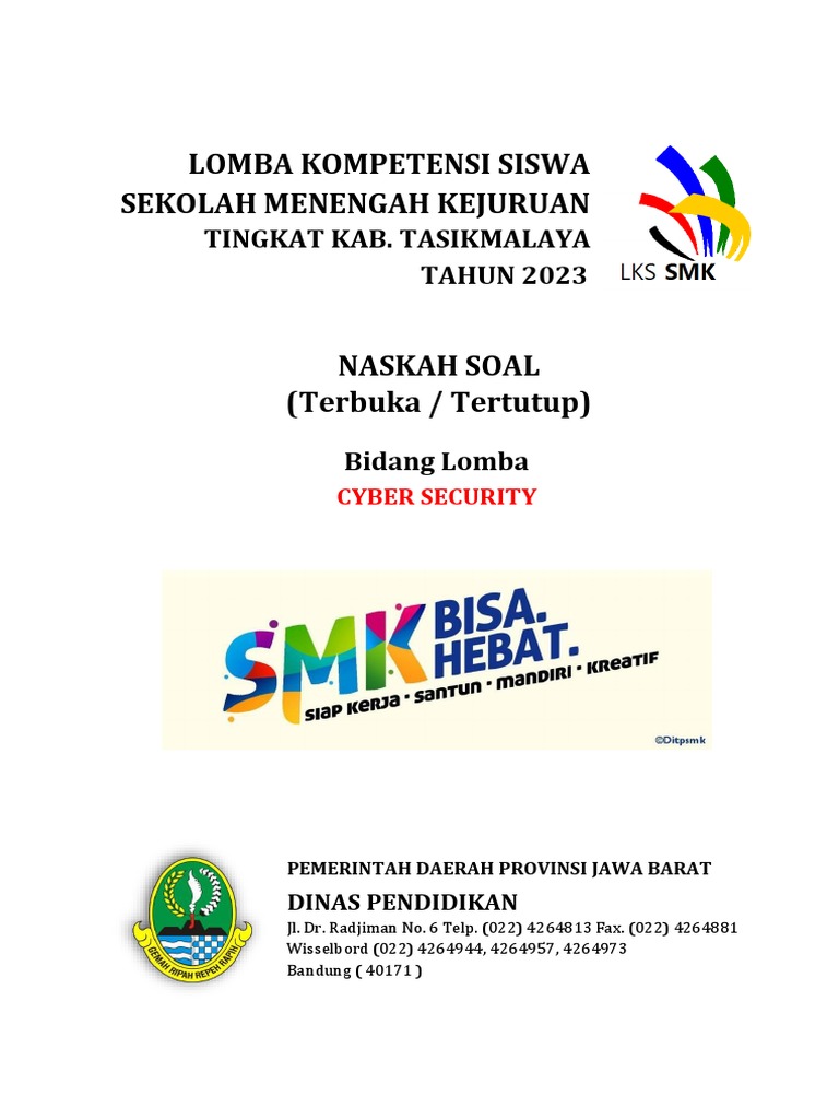 Soal Cyber Security LKS Kab. Tasik Fix 2023 | PDF
