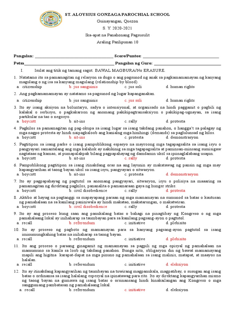 Araling Panlipunan 10-Set B | PDF