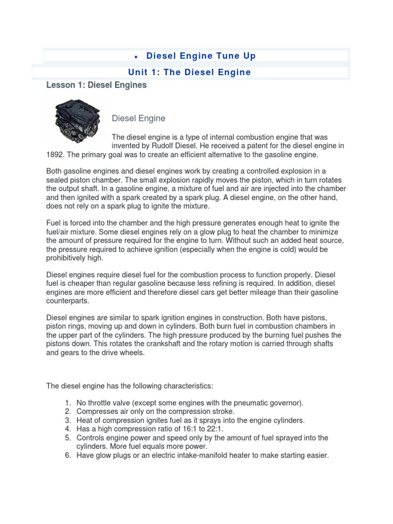 Understanding Diesel Engine Operation Through an In-Depth Examination of Fuel Systems, Injection ...