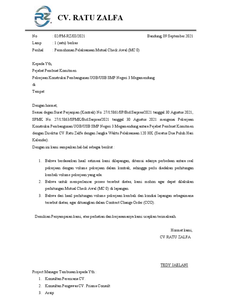 Surat Permohonan MC-0 | PDF