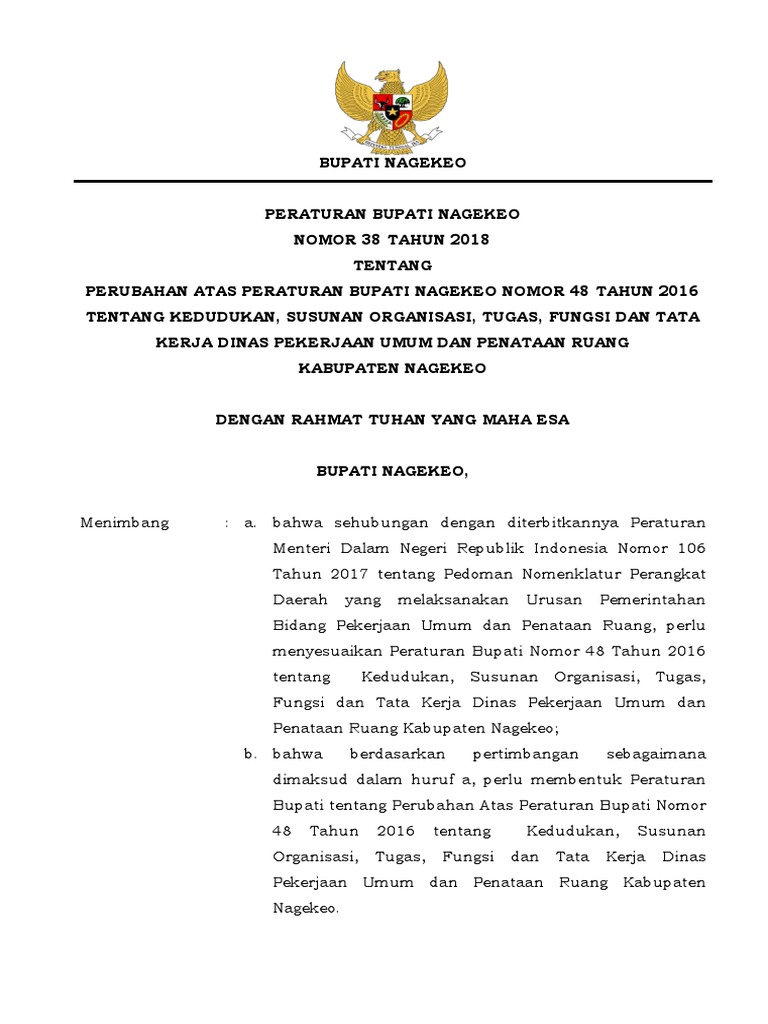 Perbup Revisi SOTK PUPR | PDF