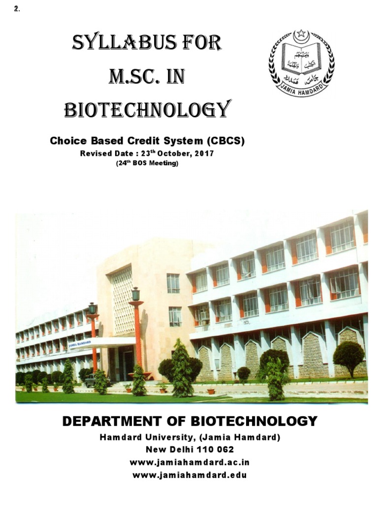 M.Sc. Syllabus 2020-2022 | PDF | Biology