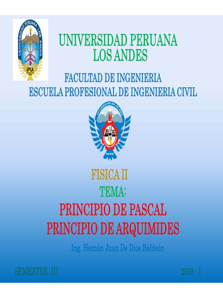 Clase 04 - Principio de Pascal | PDF | Presión | Densidad
