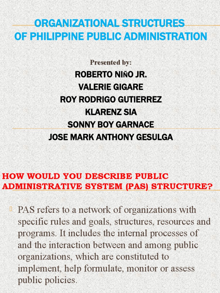 Organizational Structures of Philippine Public Administration | PDF ...