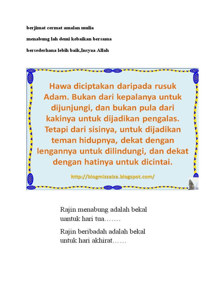 Berjimat Cermat Amalan Mulia | PDF