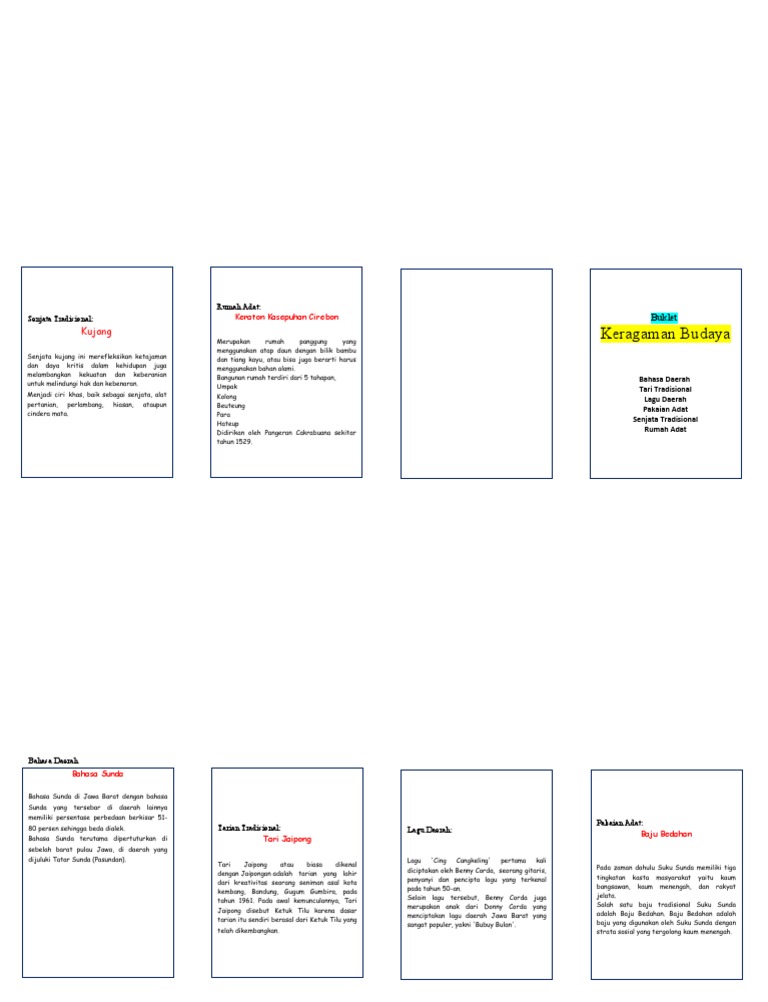 Buklet Keragaman Budaya Jawa Barat | PDF
