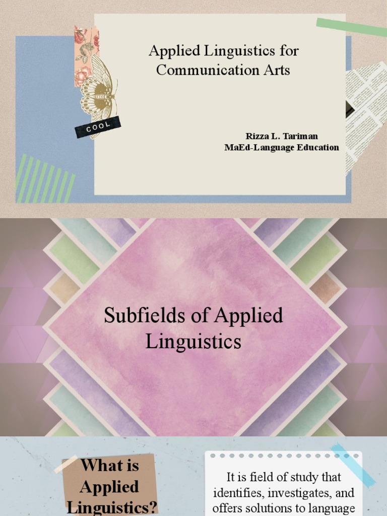 Subfields of Applied Linguistics | PDF | Translations | Linguistics