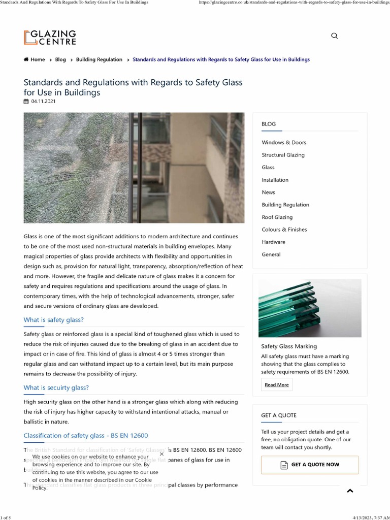 Standards and Regulations With Regards To Safety Glass For Use in ...