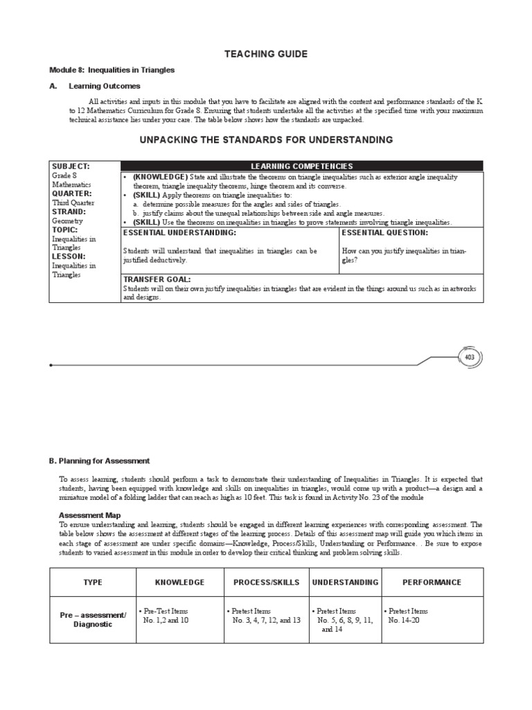 Math Teachers Guide8 | PDF | Triangle | Learning