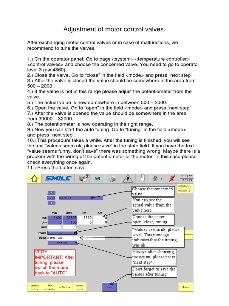 Adjustment Motor Control Valves - Tuning | PDF