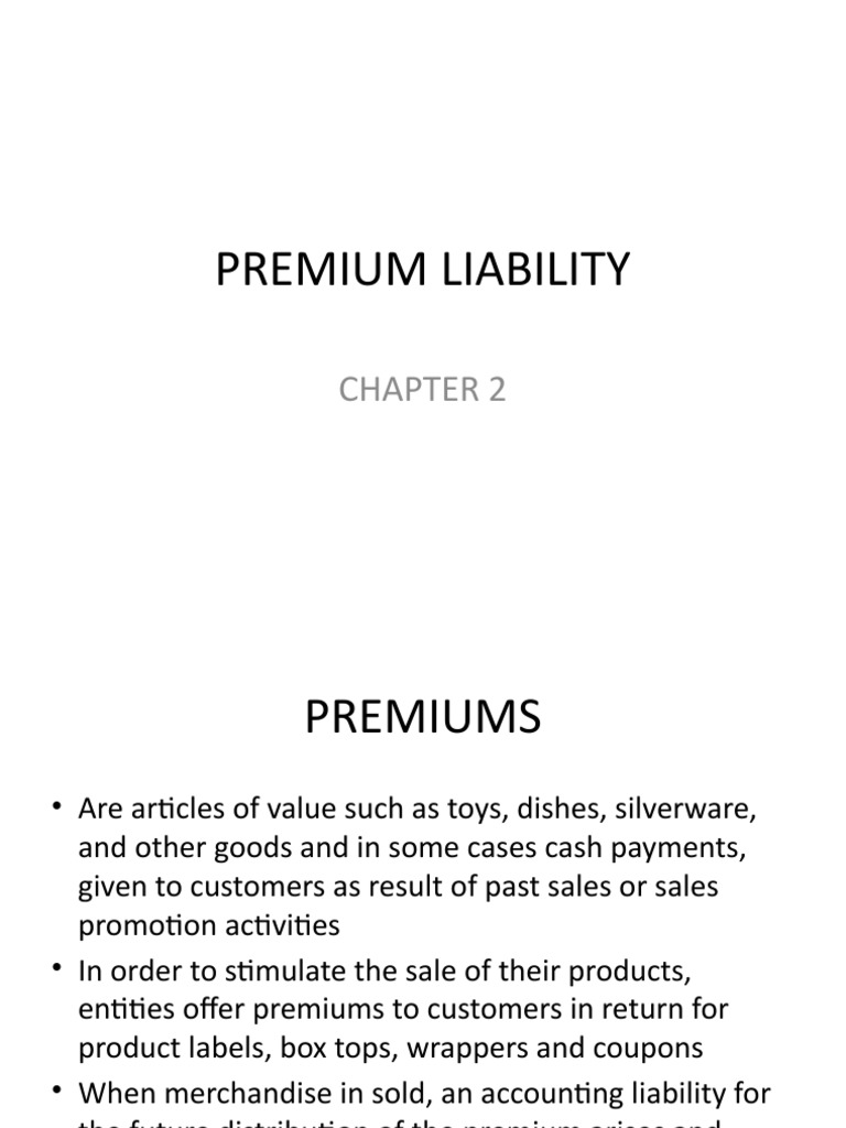 Chapter 2 Premium Liability | PDF | Credit | Finance & Money Management