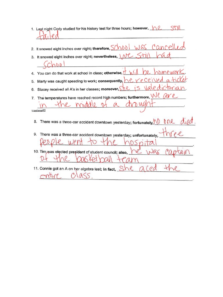 Compound and Complex Sentences Exercise Answers | PDF
