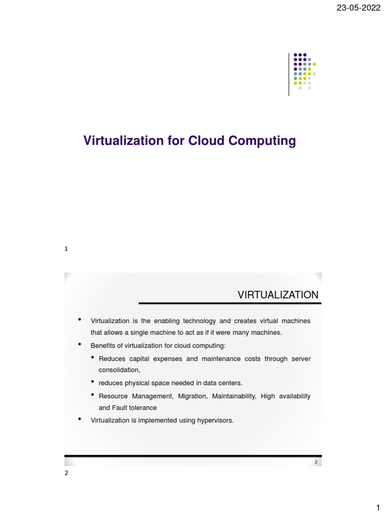 Virtualization For Cloud Computing | PDF | Virtual Machine | Virtualization