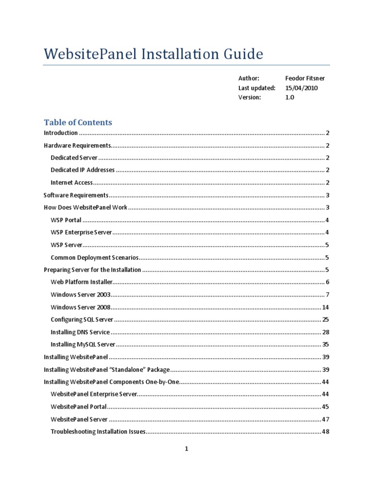 Website Panel Installation Guide | PDF | File Transfer Protocol ...