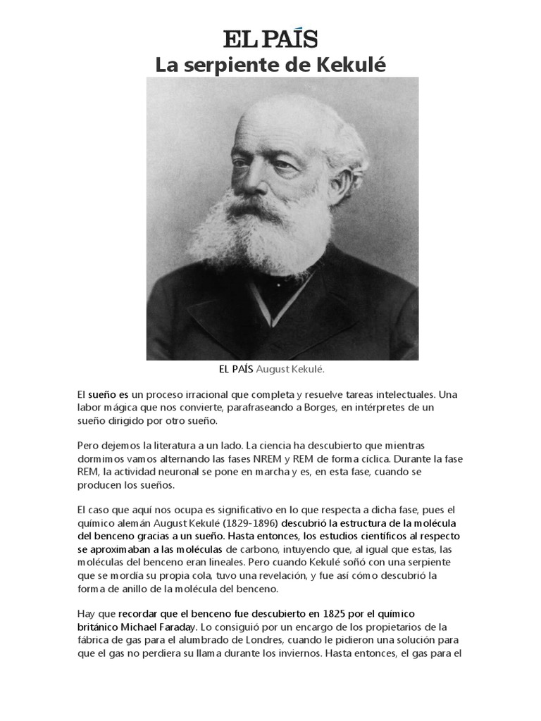 Kekulé y el Sueño del Benceno | PDF | Sueño | Benceno