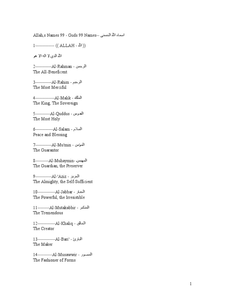 Allahovih 99 Imena | PDF | Mythological Characters | Theology
