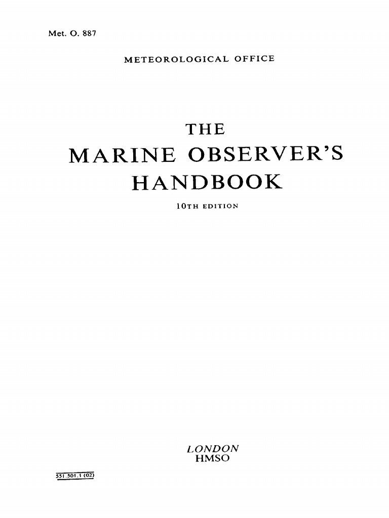 Marine Observer'S Handbook: Met. O. 887 | PDF | Pascal (Unit) | Pressure