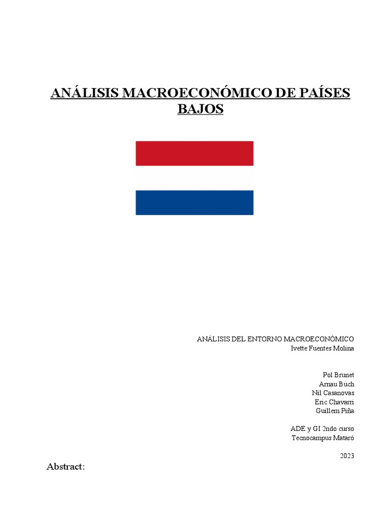 Análisis Macroeconómico de Países Bajos | PDF | Salario mínimo | Producto Interno Bruto