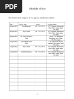 Japan Visa Schedule of Stay Example | PDF | Leisure | Business