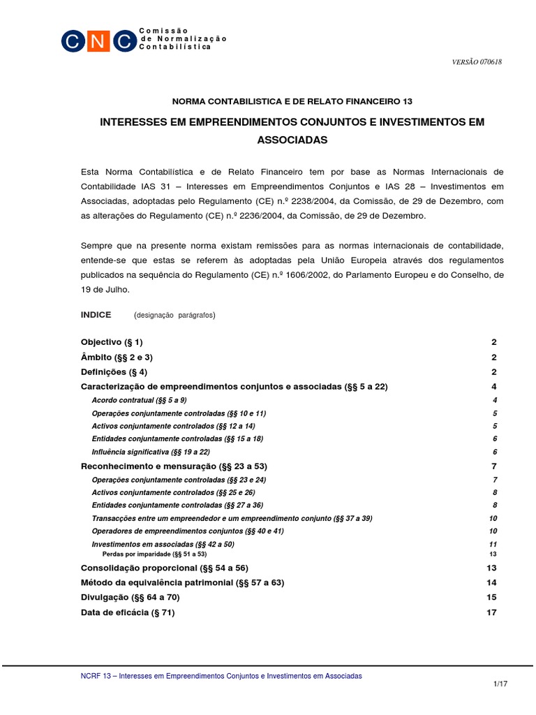 NCRF 13 Invest Assoc Emp Conj | PDF | Investimentos | Patrimônio de ...