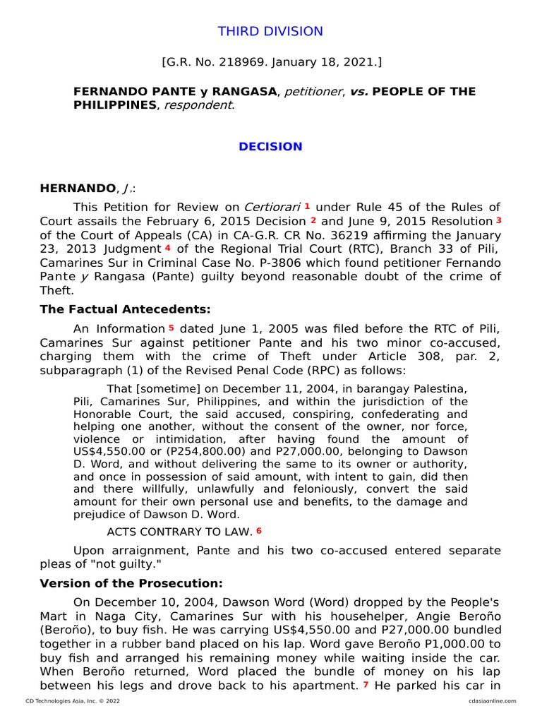 Pante V People | PDF | Theft | Judiciaries