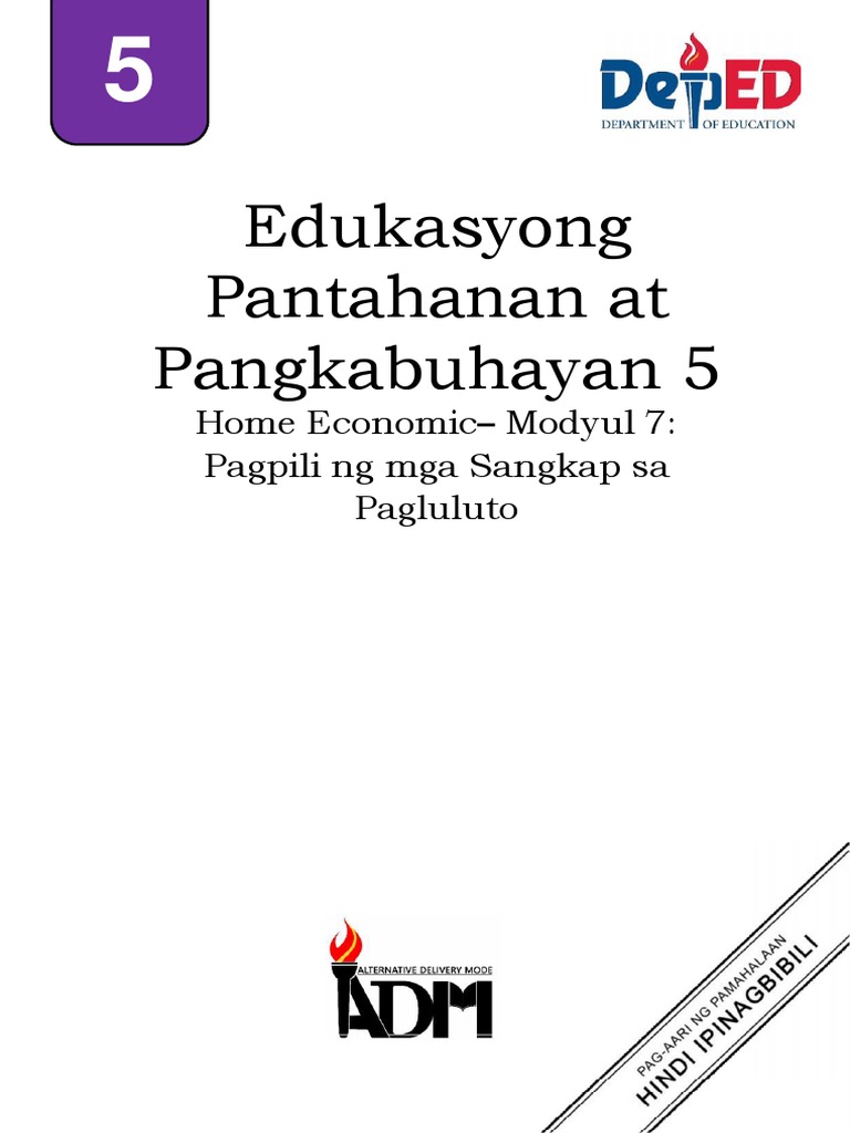 Epp5 - HE - Mod7 - Pagpili NG Mga Sangkap Sa Pagluluto V4rev WW | PDF