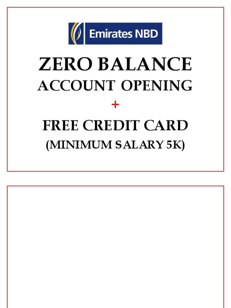 Zero Balance Account Opening | PDF