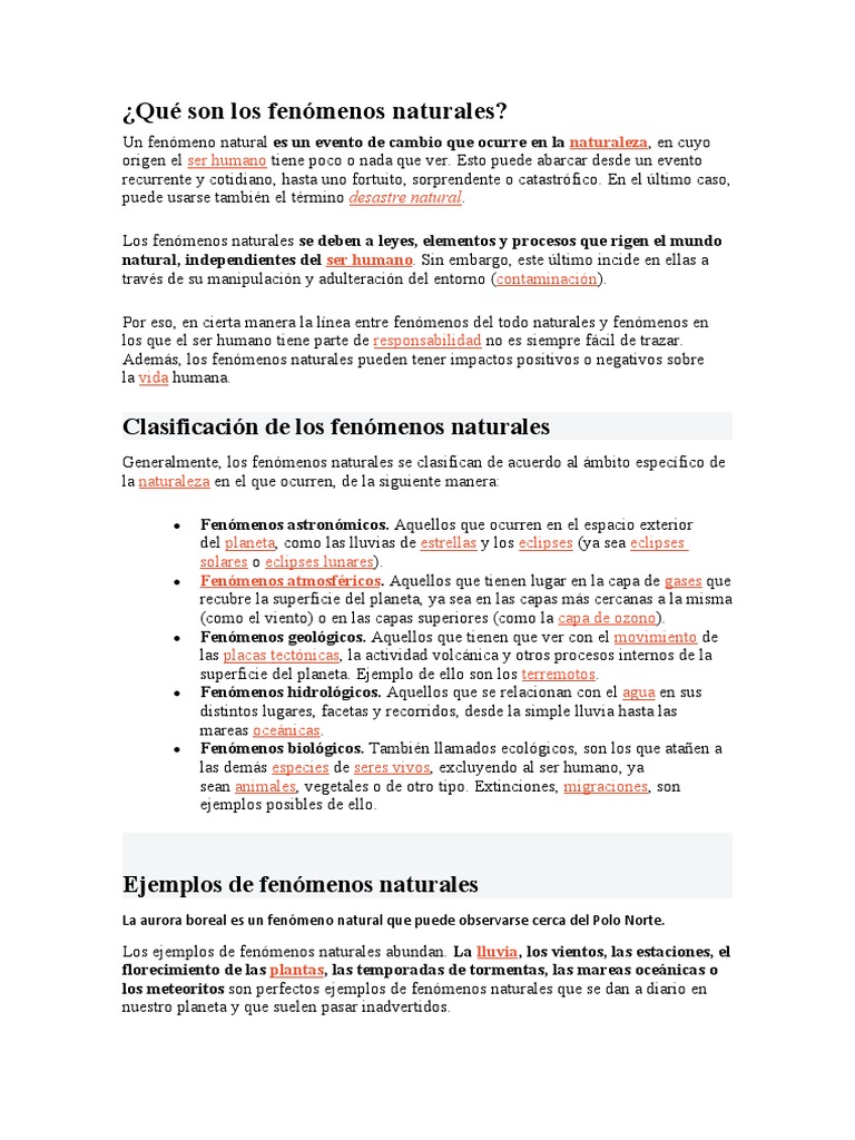 Fenomenos Naturales | PDF | Naturaleza | Atmósfera