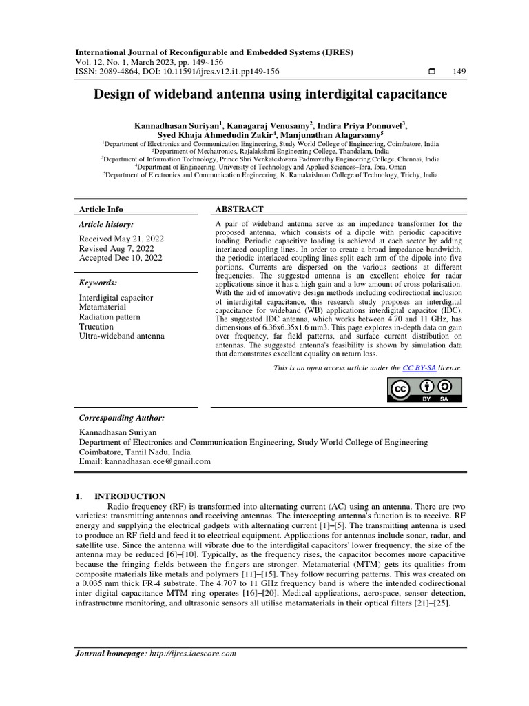 Design of Wideband Antenna Using Interdigital Capacitance | PDF ...