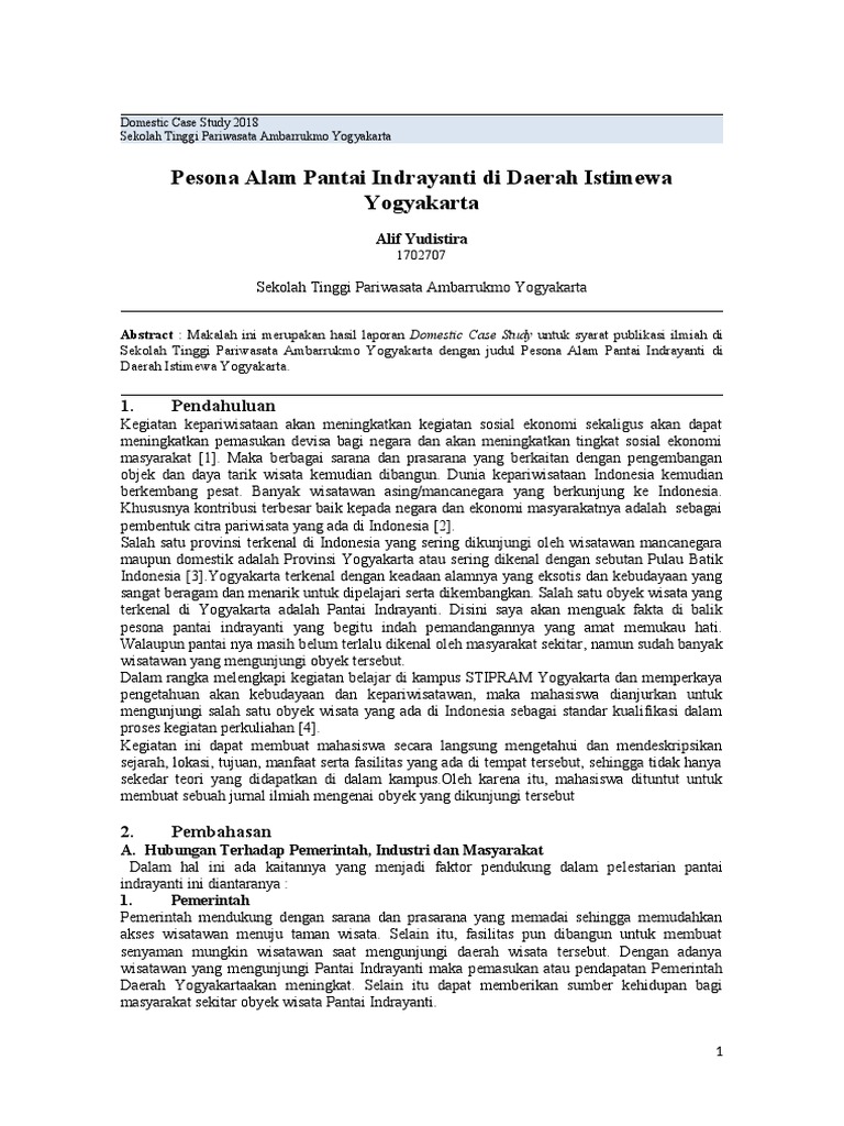 DCS - 1702707 - Alif Y - Pesona Alam Pantai Indrayanti | PDF