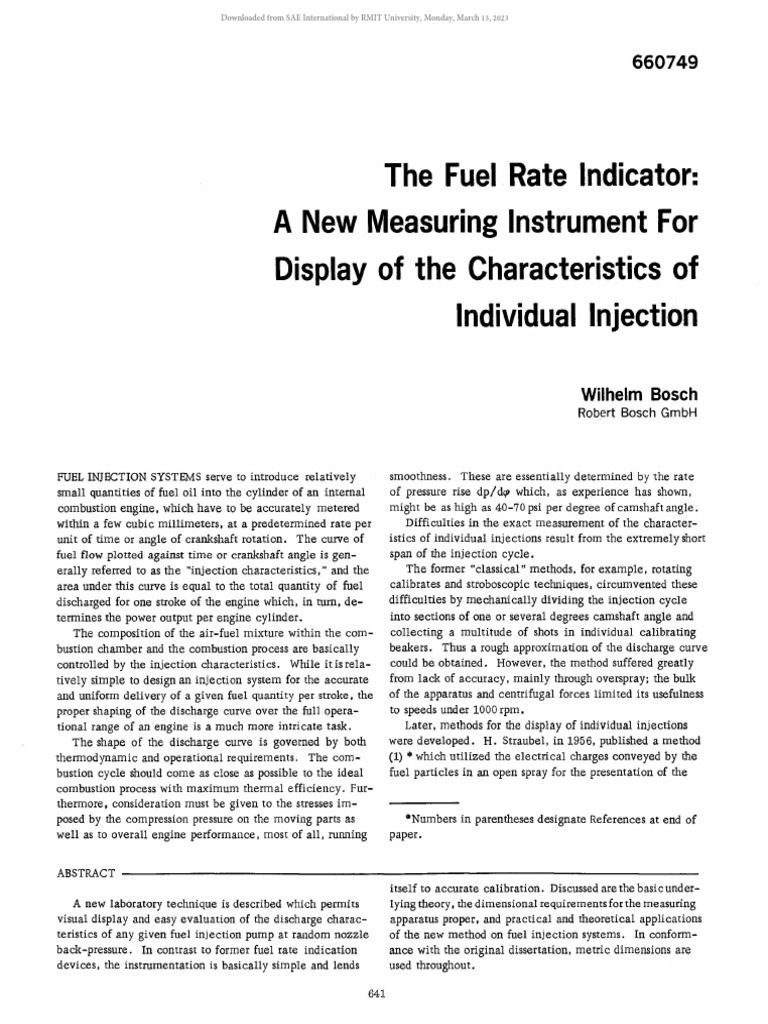 Fuel Rate Indicator Displays Individual Fuel Injection Characteristics ...