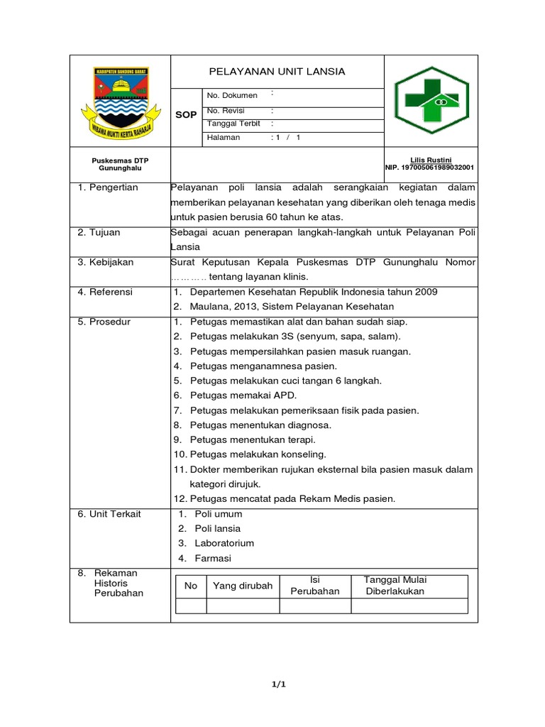 Sop Poli Lansia | PDF
