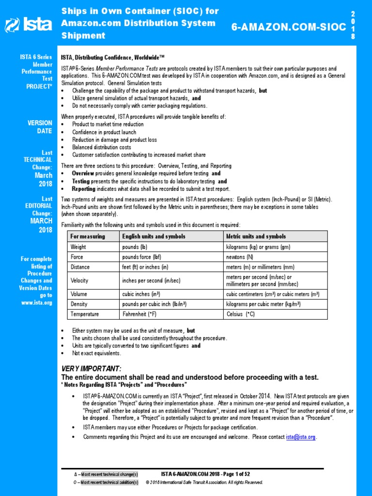 ISTA Project 6-Amazon - com-SIOC 18-18 | PDF | Packaging And Labeling ...
