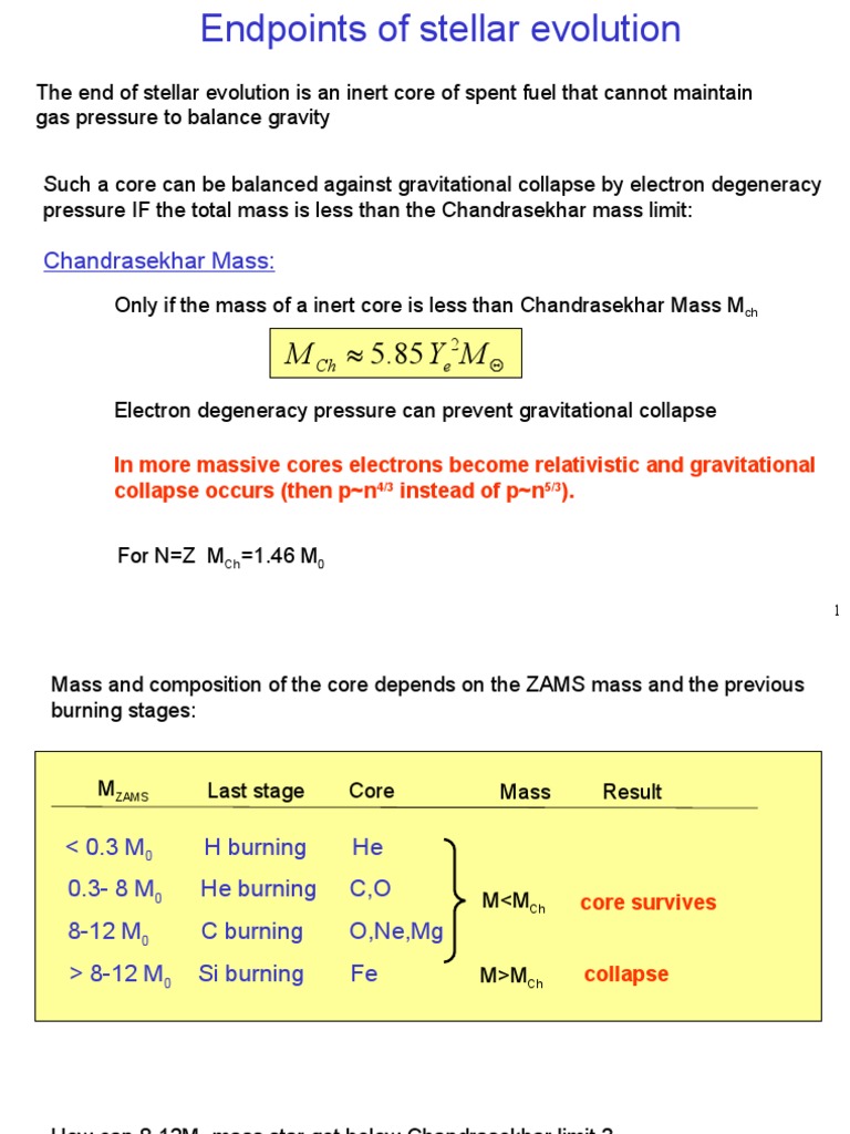 Chandrasekhar Mass | PDF | Supernova | Stars