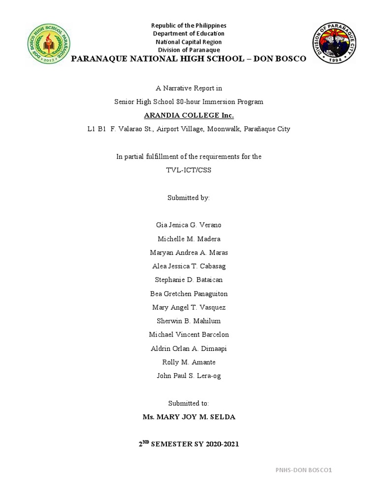 Work Immersion Research Output | Download Free PDF | Educational ...