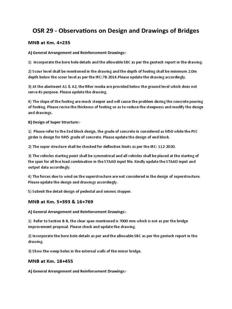 OSR 29 - Observations On Design MNB & MJB | PDF | Geotechnical ...