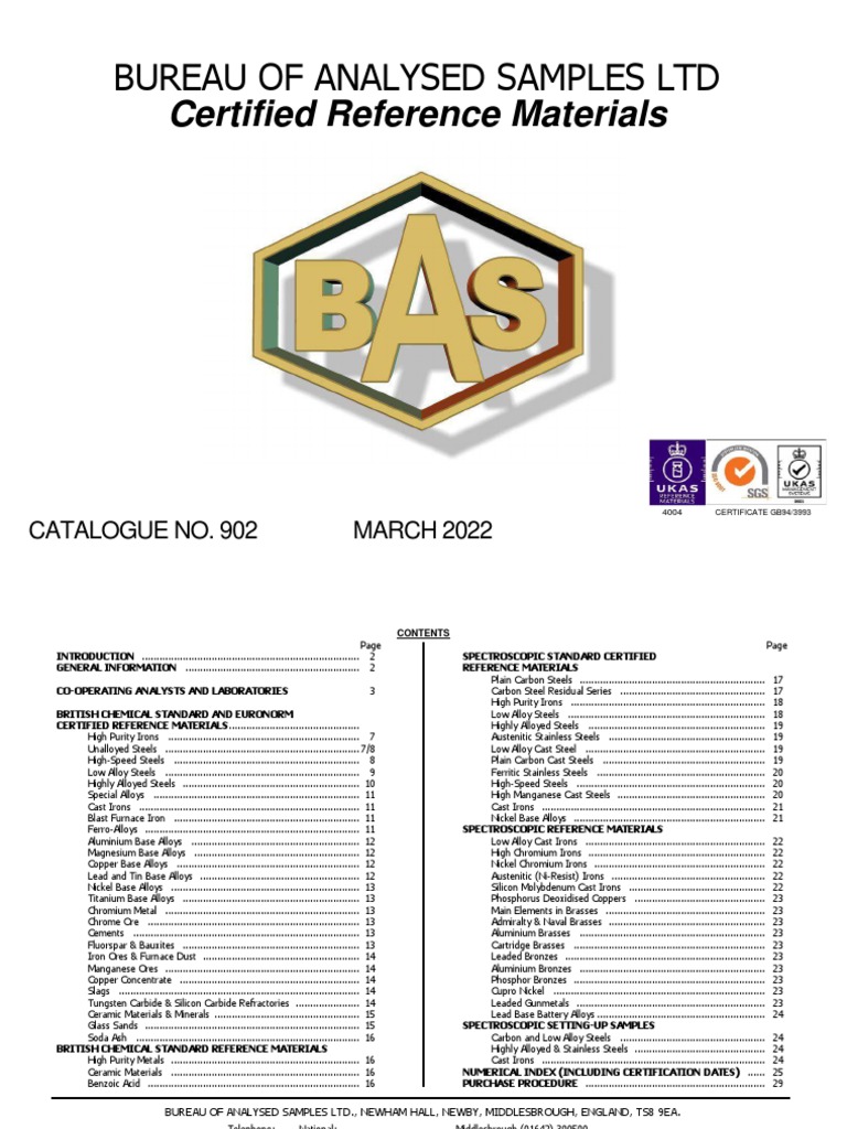 BAS Catalogue No. 902 Mar2022 Compressed | PDF | Alloy | Steel
