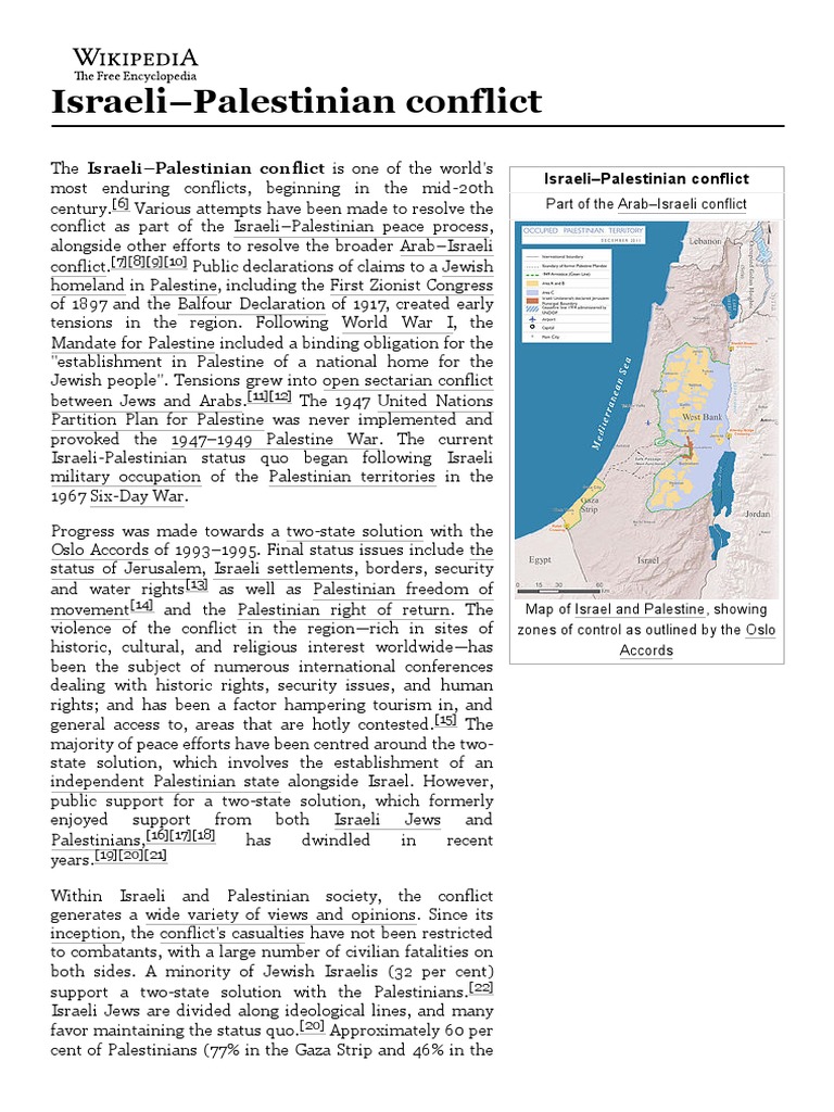 Israeli-Palestinian Conflict Overview | PDF | Israeli–Palestinian ...