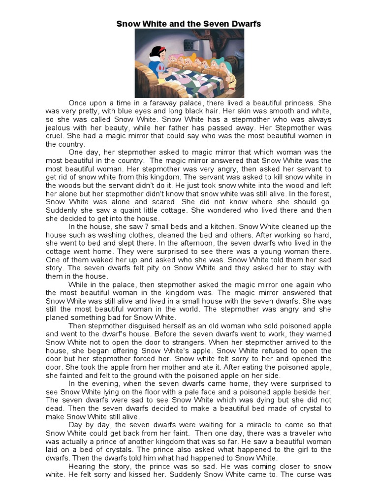 Snow White and The Seven Dwarfs Tugas Bahasa Inggris Intan Permadani ...