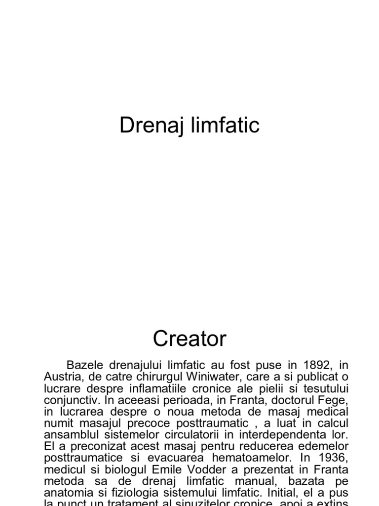 Carte Drenaj Limfatic | PDF