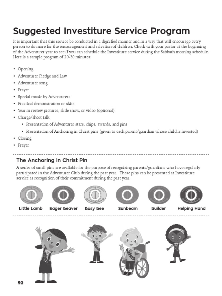 Adventurer Investiture Service Program | PDF | Home & Garden