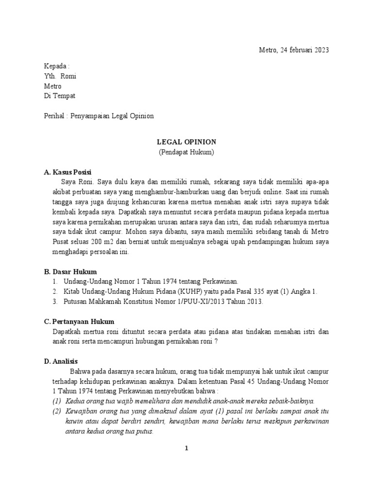 Legal Opinion | PDF
