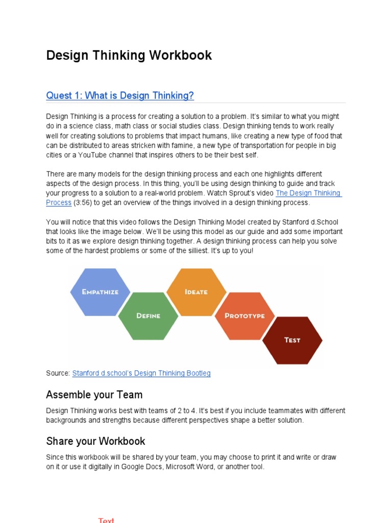 Design Thinking Workbook and Presentation - Tagged 2 | PDF | Design ...
