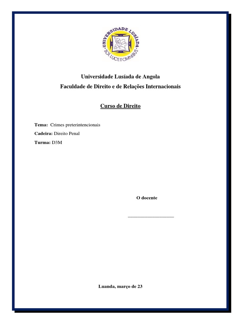 Universidade Lusíada de Angola Faculdade de Direito e de Relações ...