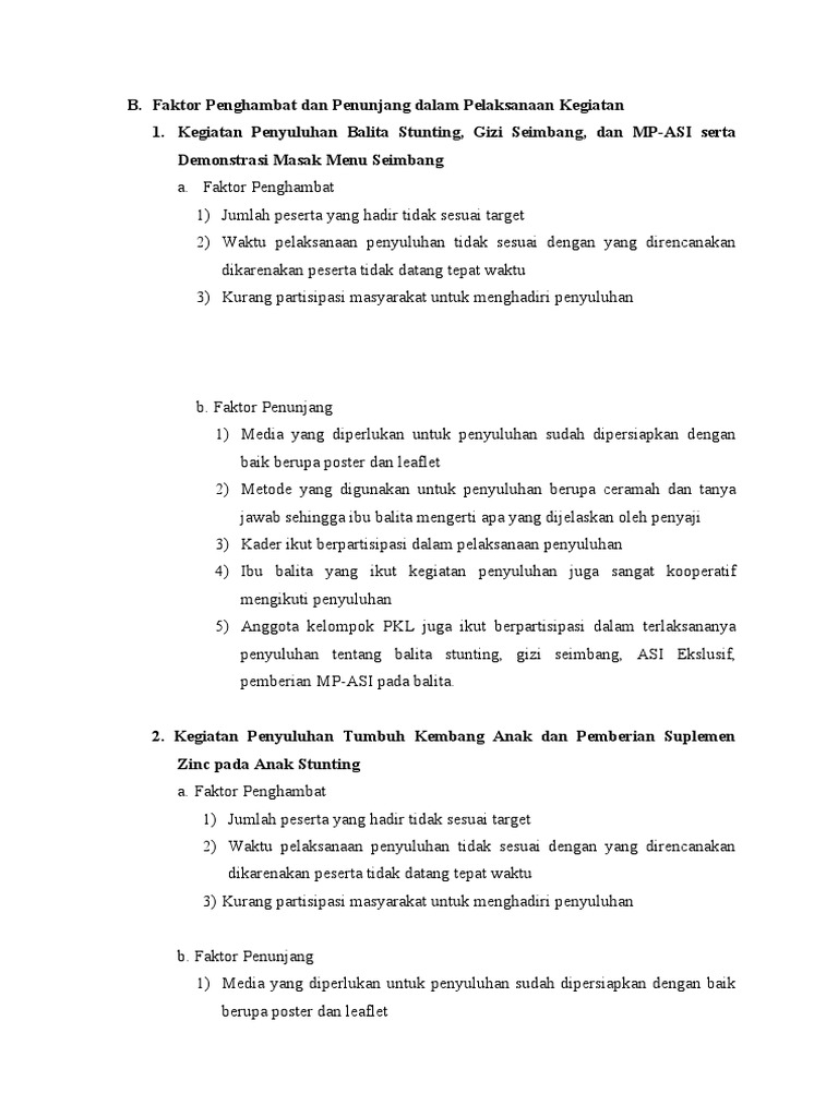 Faktor Penghambat Dan Penunjang Dalam Pelaksanaan Kegiatan | PDF