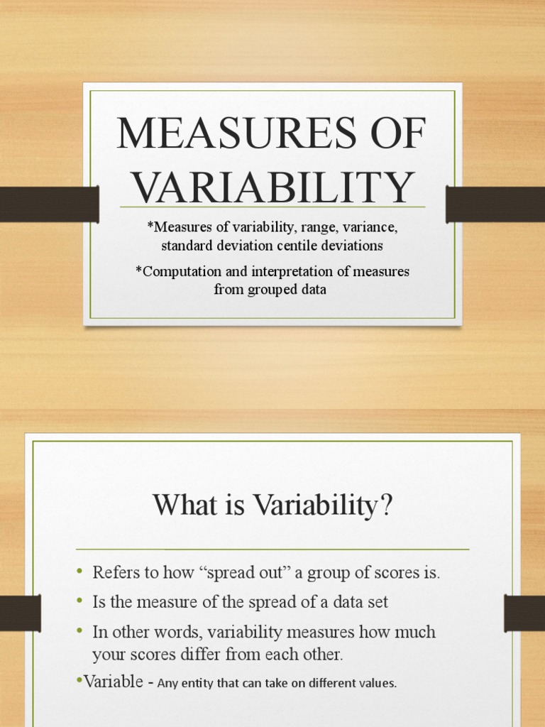 Measures of Variability | PDF | Variance | Standard Deviation